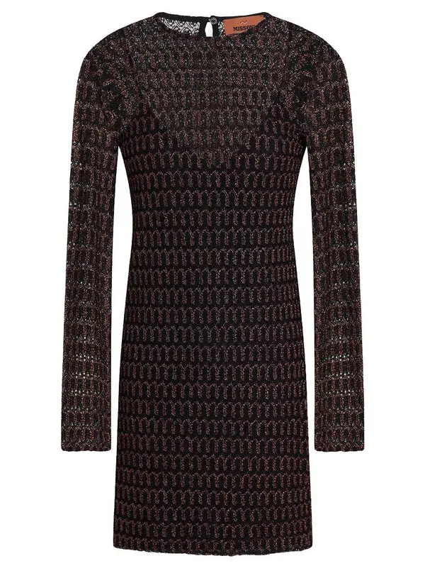 Missoni Metallic Crochet-knit Mini Dress - Black