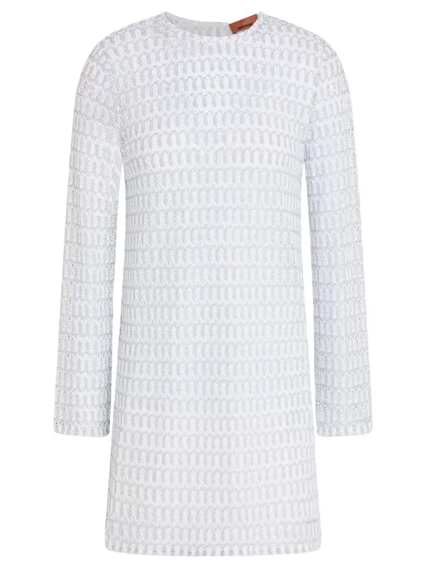 Missoni Metallic Crochet-knit Mini Dress - White