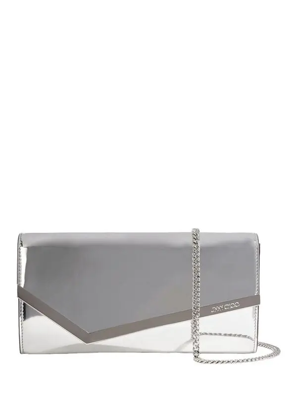 JIMMY CHOO Emmie Mirrored Clutch - Silver