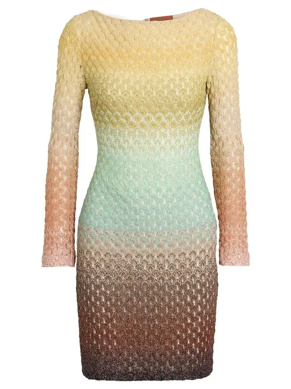 Missoni Metallic Crochetknit Mini Dress - Mint