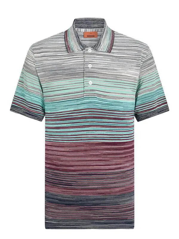 Missoni Spacedyed Cotton Polo Shirt - Turquoise