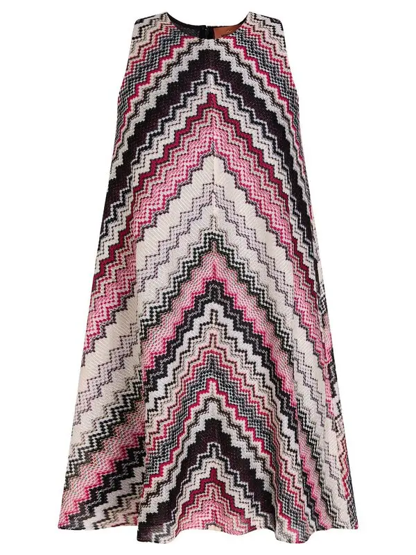 Missoni Metallic Crochet-knit Mini Dress - Magenta