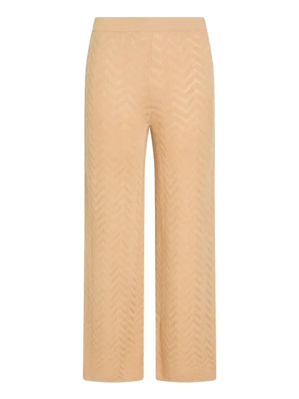 Missoni Crochet-knit Cotton-blend Straight-leg Pants - Sand