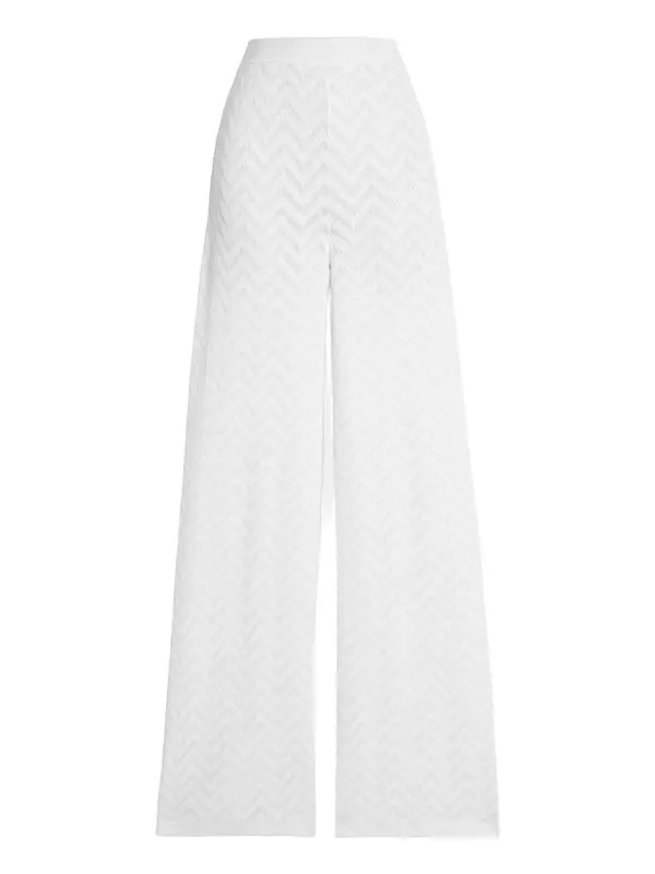 Missoni Crochet-knit Cotton-blend Straight-leg Pants - White
