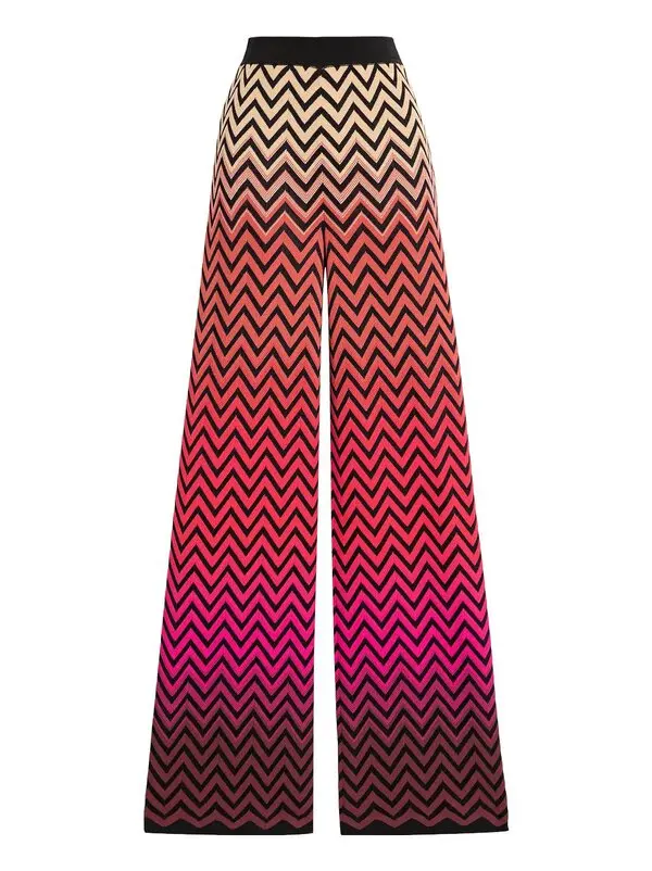 Missoni Crochet-knit Cotton-blend Flared Pants - Fuchsia