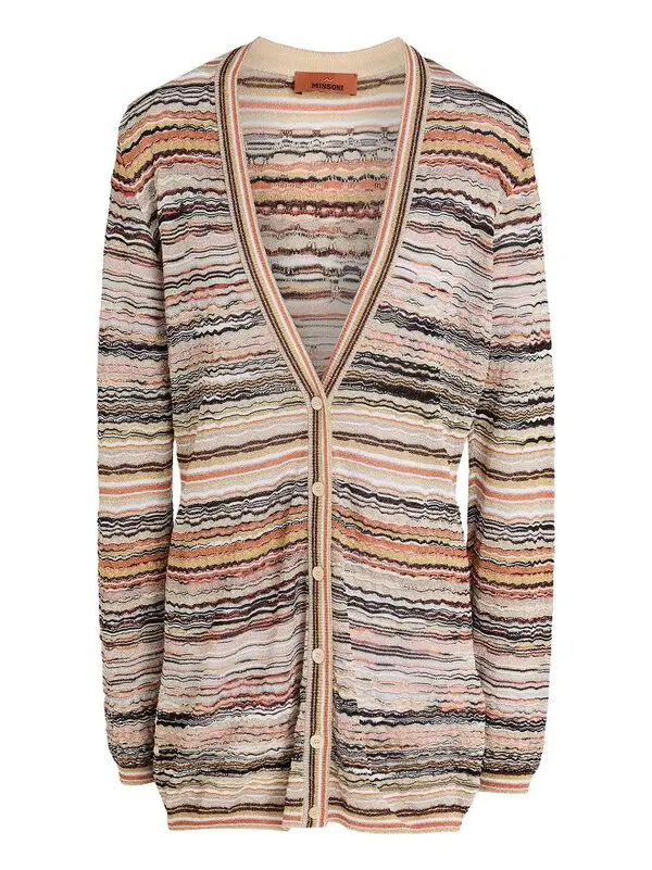 Missoni Metallic Crochet-knit Cardigan - Orange