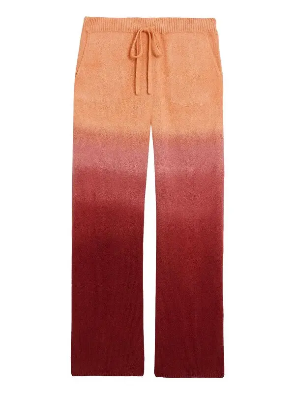 THE ELDER STATESMAN Nora Lite Dipdyed Cotton Drawstring Pants - Orange