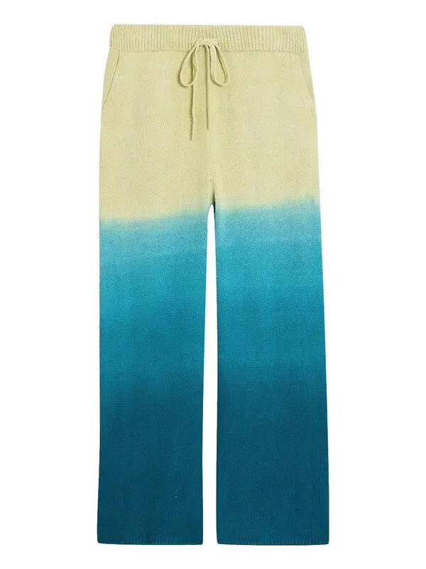 THE ELDER STATESMAN Nora Lite Dipdyed Cotton Drawstring Pants - Sage Green