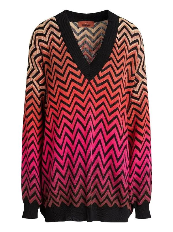 Missoni Crochet-knit Cotton-blend Sweater - Fuchsia