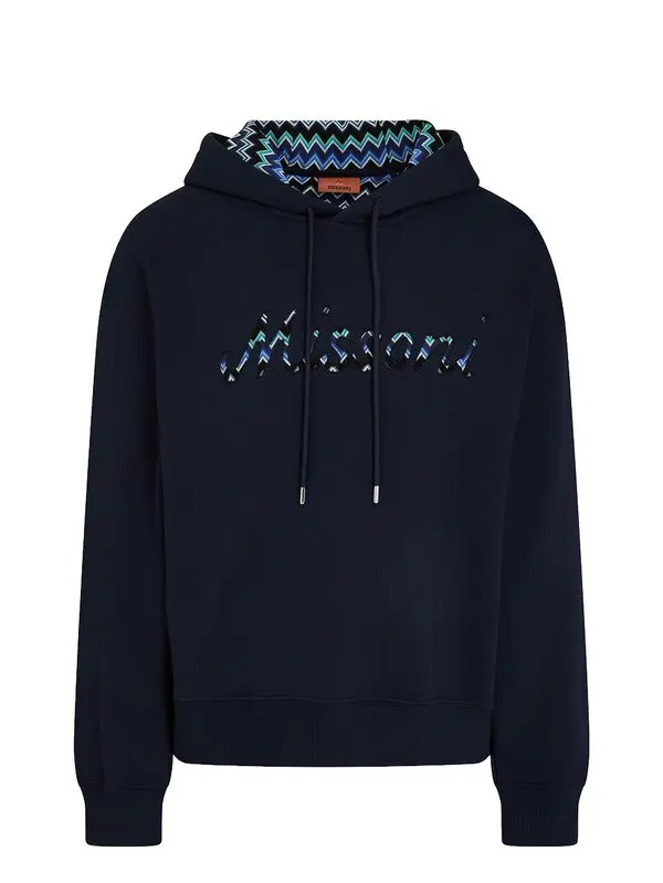 Missoni Crochet-trimmed French Cotton-terry Hoodie - Navy