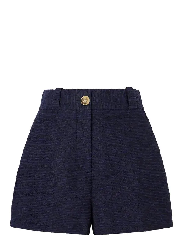 BLAZÉ MILANO Esense Teke Cotton-blend Tweed Shorts - Blue