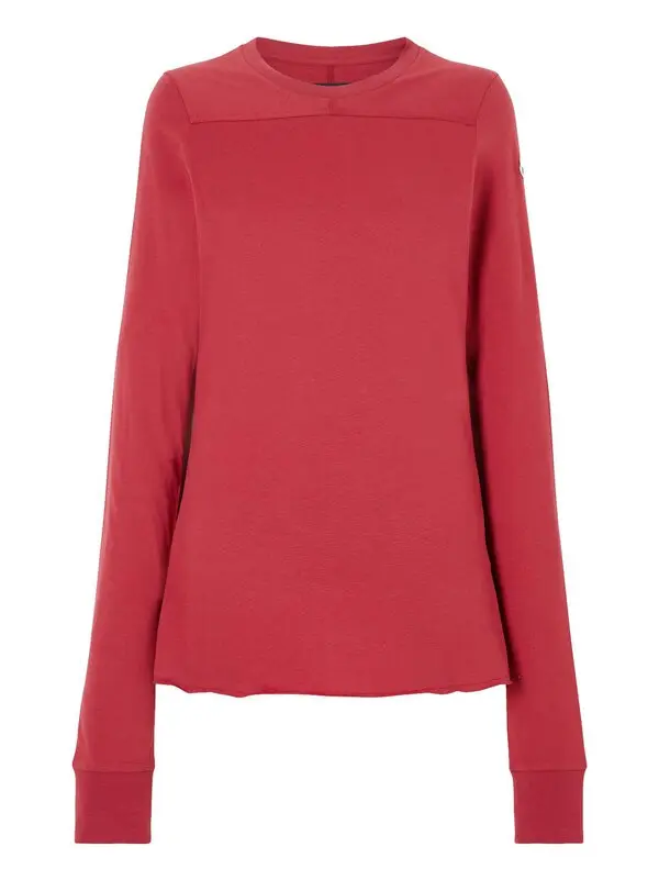 Rick Owens Moncler Girder Appliquéd Cotton-jersey T-shirt - Red