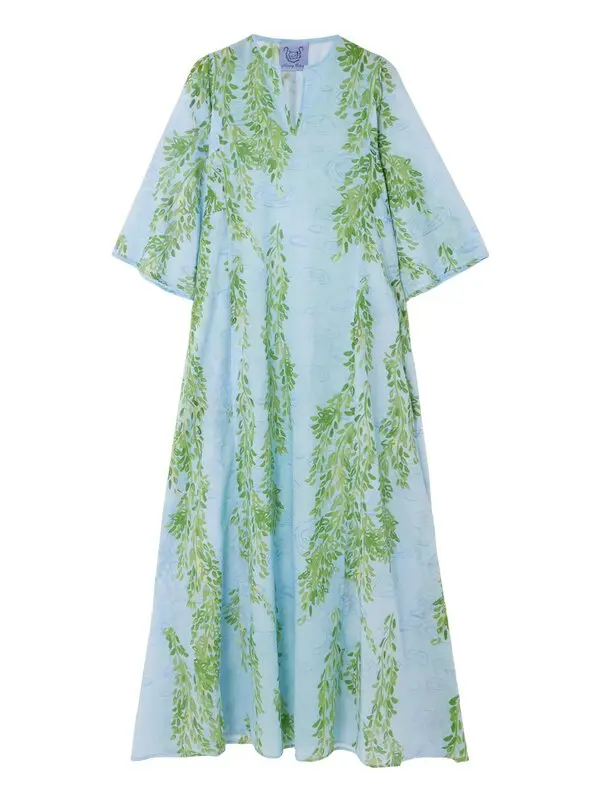 Thierry Colson Rachel Printed Cotton-voile Kaftan - Blue