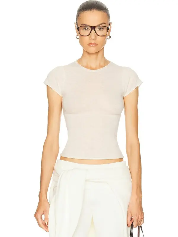 SKIMS Sheer Cashmere T-shirt - Egret