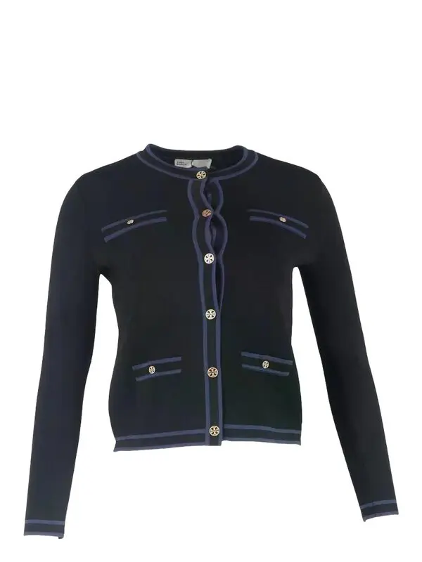 Tory Burch Kendra Button-down Logo Cardigan - Black