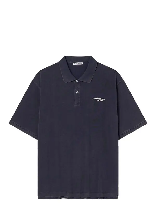 Acne Studios Egnes Logo-embroidered Cotton Piqué Polo Shirt - Black
