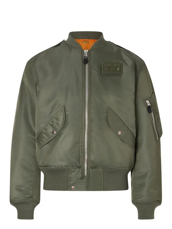 HUMAN MADE Logo-appliquéd Padded Shell Bomber Jacket - Green