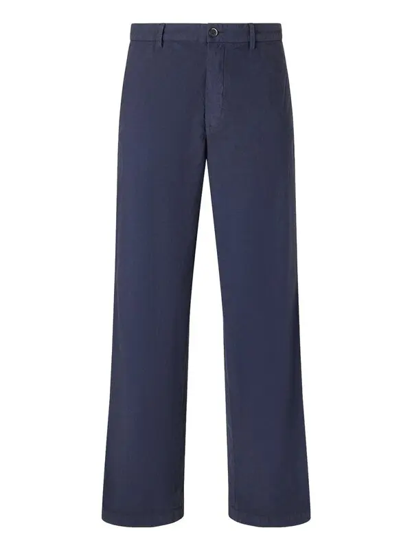 Barena Venezia Straight-leg Garment-dyed Cotton Trousers - Blue
