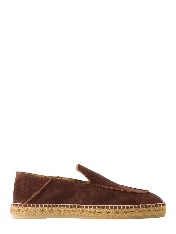 TOM FORD Collapsible-heel Suede Espadrilles - Brown