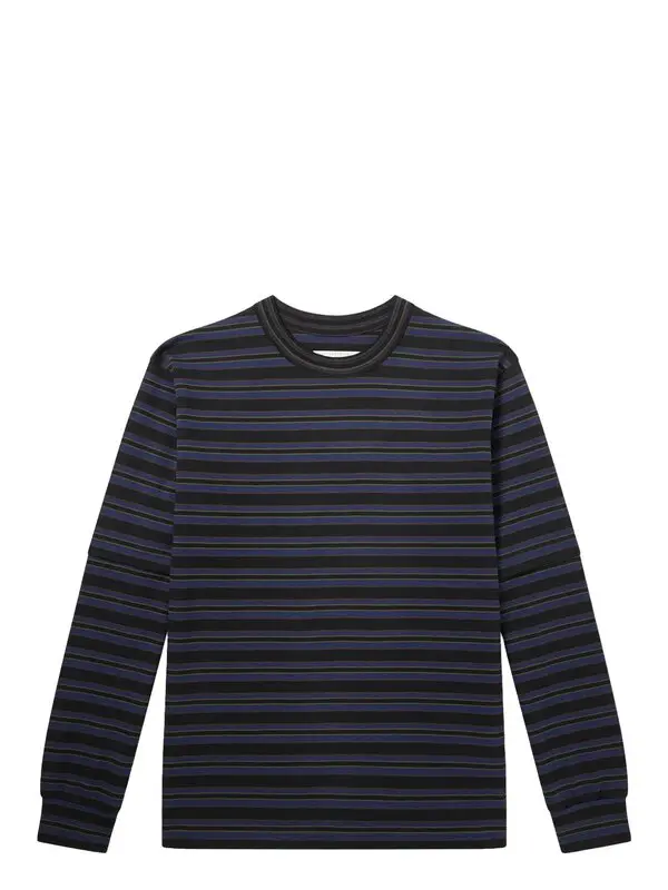 Sacai Striped Cotton-jersey T-shirt - Blue