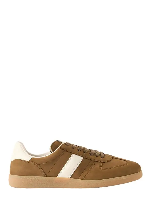 TOM FORD Leather-trimmed Nubuck Sneakers - Green