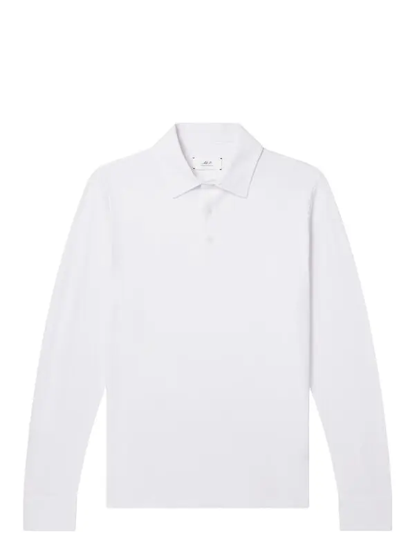 Mr P. Cotton-piqué Polo Shirt - White