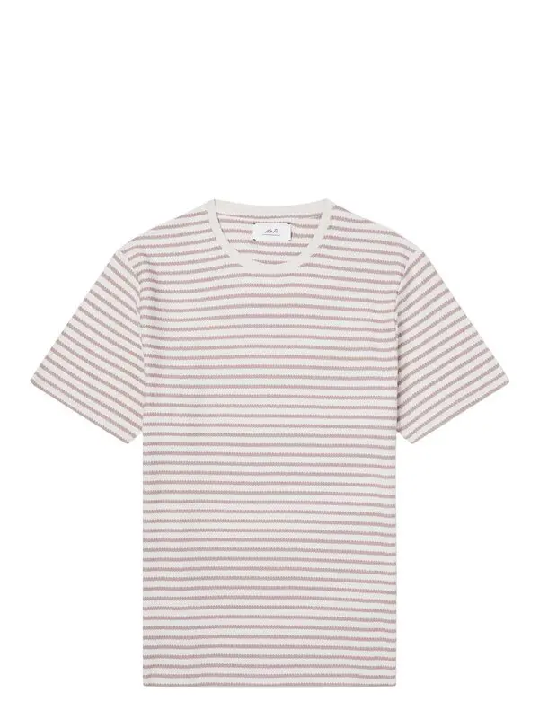 Mr P. Striped Ribbed Cotton-jersey T-shirt - Pink
