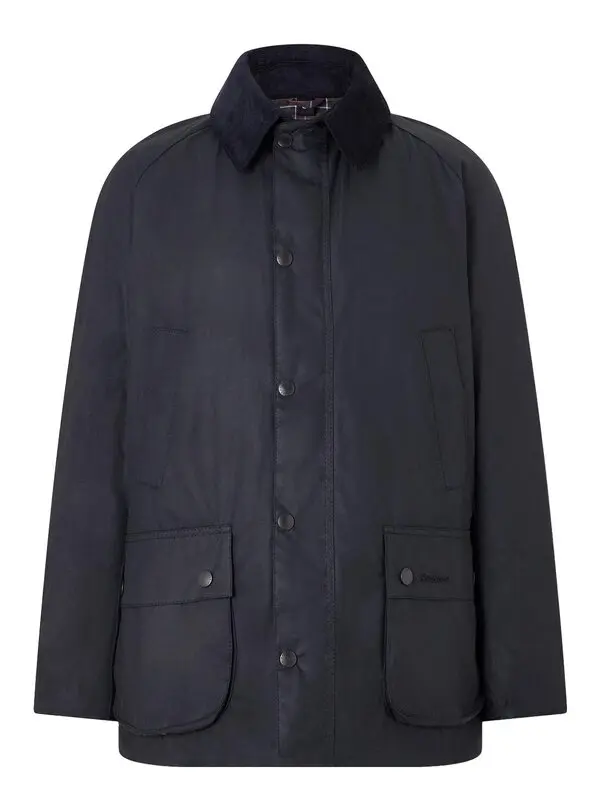 Barbour Ashby Corduroy-trimmed Waxed-cotton Jacket - Black