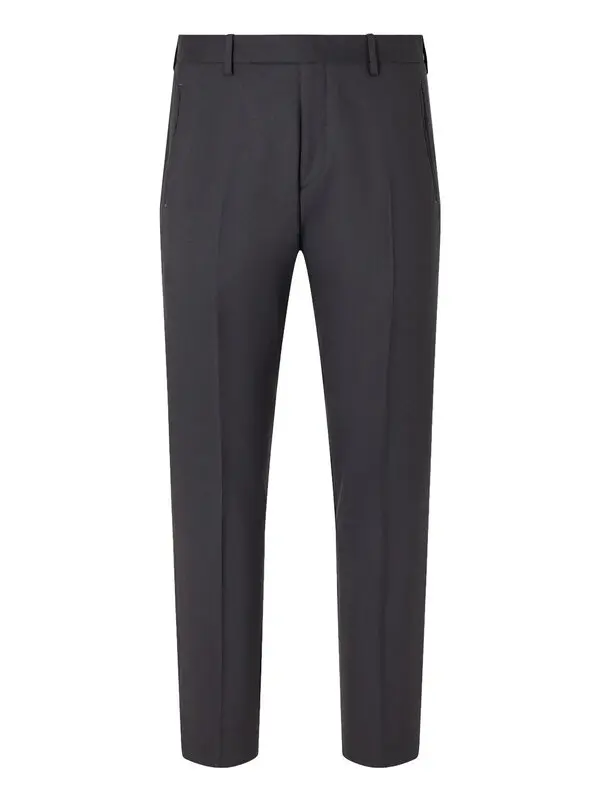 Mr P. Mike Straight-leg Grain De Poudre Wool Suit Trousers - Black