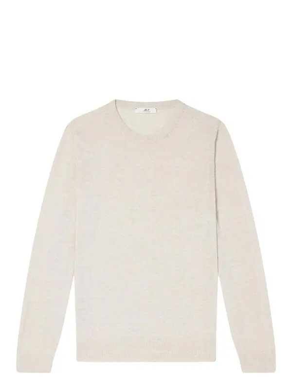 Mr P. Linen And Cotton-blend Sweater - Neutrals