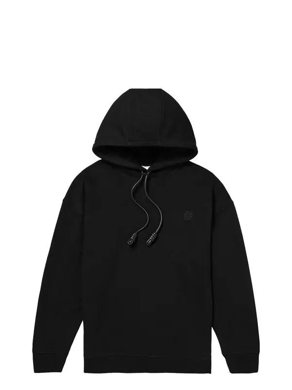 Loewe Logo-embroidered Hoodie - Black