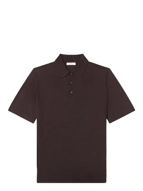 Mr P. Merino Wool Polo Shirt - Brown