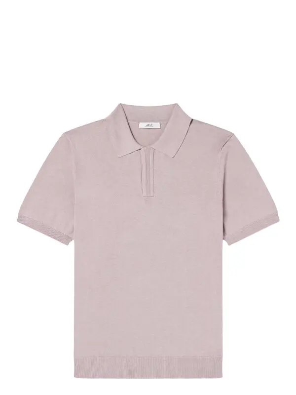 Mr P. Silk And Cotton-blend Polo Shirt - Pink