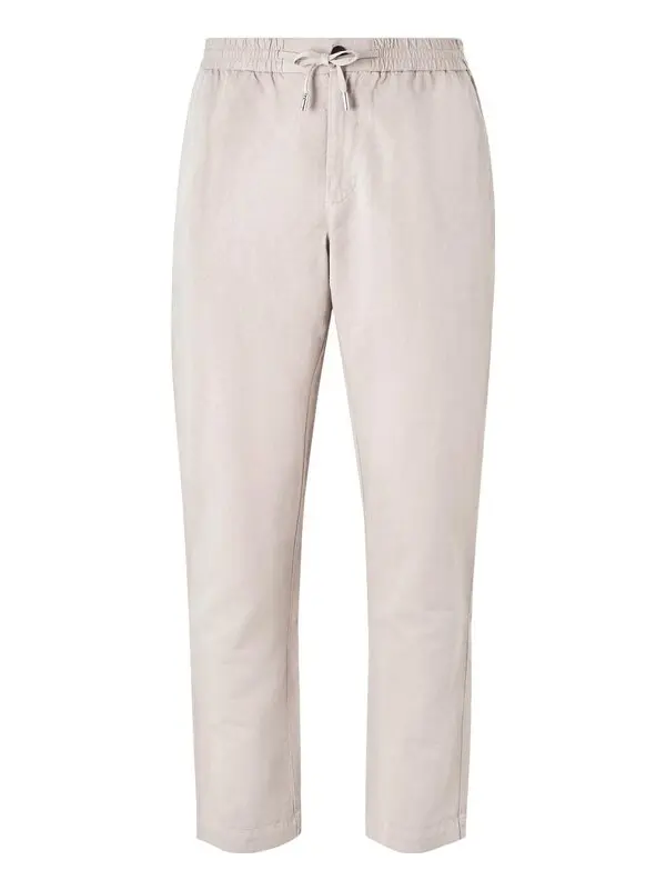 Mr P. Straight-leg Cotton And Linen-blend Twill Trousers - Neutrals