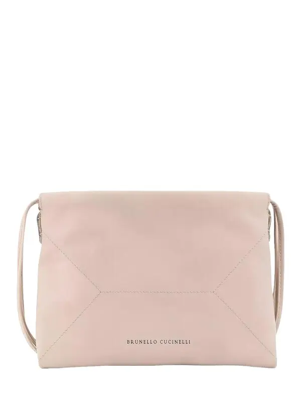 Brunello Cucinelli Logo-lettering Shoulder Bag - Neutrals