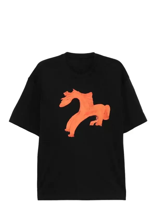 JNBY Illustrated Cotton T-shirt - Black