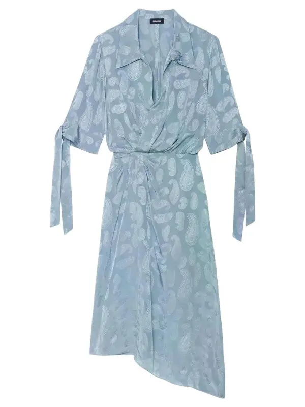 Zadig&Voltaire Paisley Jacquard Silk Dress - Blue