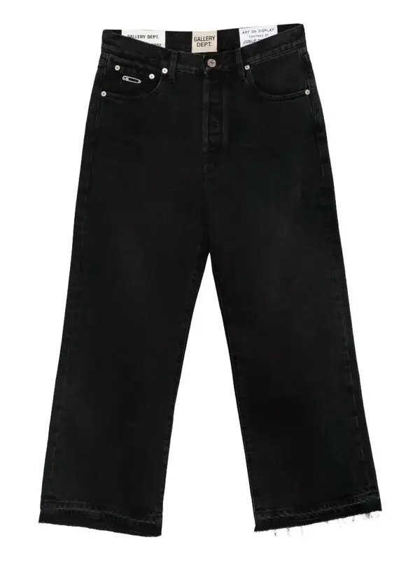 GALLERY DEPT. Frayed-hem Straight Leg Jeans - Black