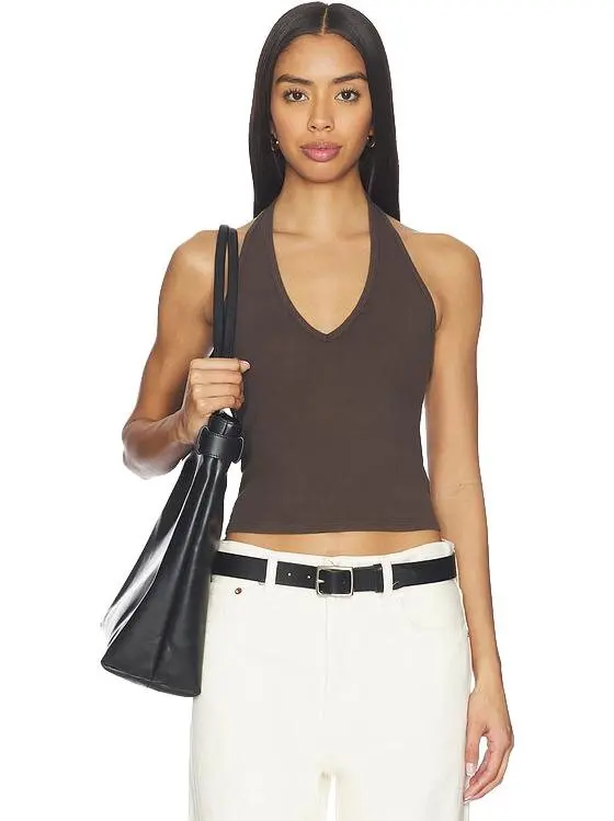 NILI LOTAN Britt Halter Top - Brown