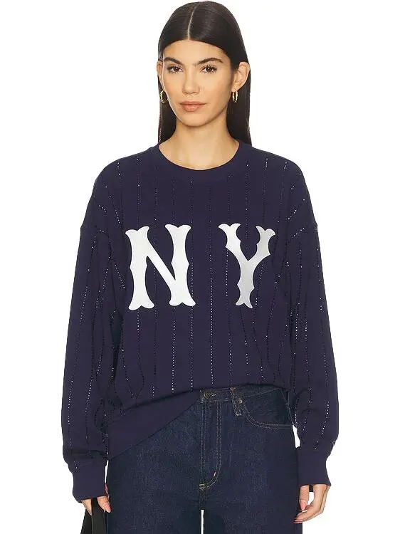 Terez X Revolve Yankees Gem Pinstripe Sweatshirt - Navy