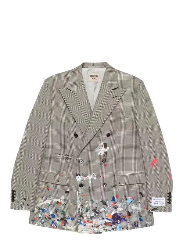 GALLERY DEPT. Check-pattern Double-breasted Coat - Grey