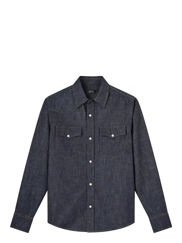 A.p.c. Indigo Denim Western Shirt - Blue