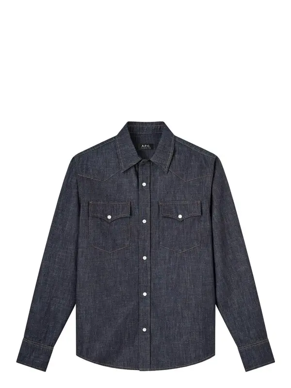 A.p.c. Indigo Denim Western Shirt - Blue