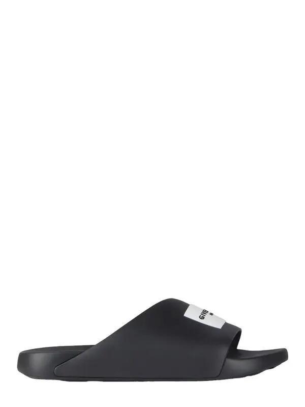 Givenchy Rubber Label Slide Flat Mules - Black