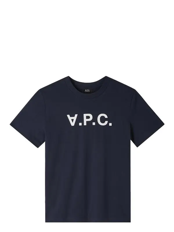 A.p.c. Crew-neck T-shirt With Logo - Blue