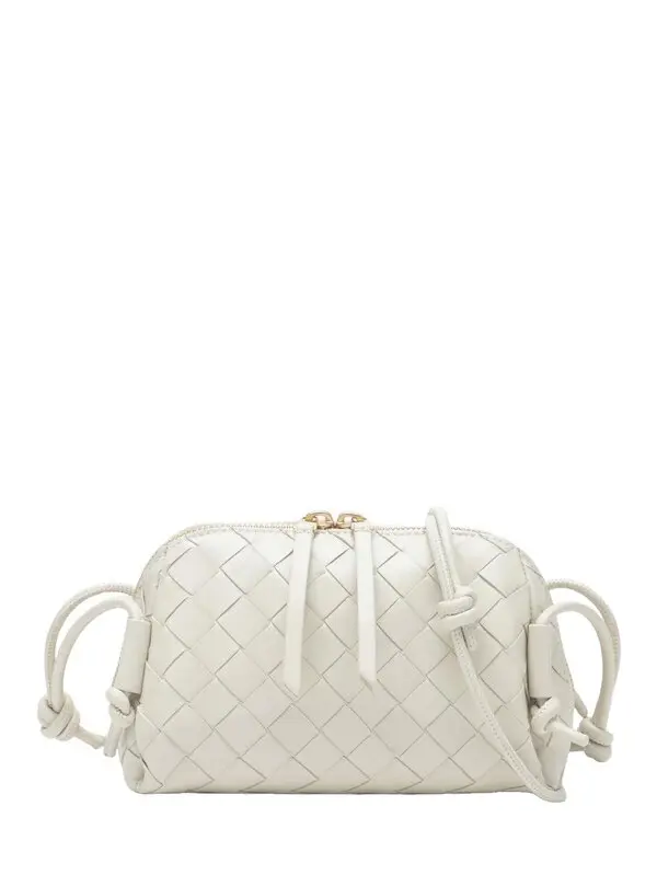 Bottega Veneta Intrecciato Leather Concert Pouch - White