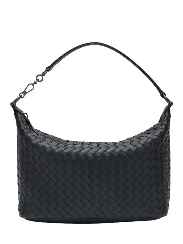 Bottega Veneta Intrecciato Leather Top Handle Bag - Black