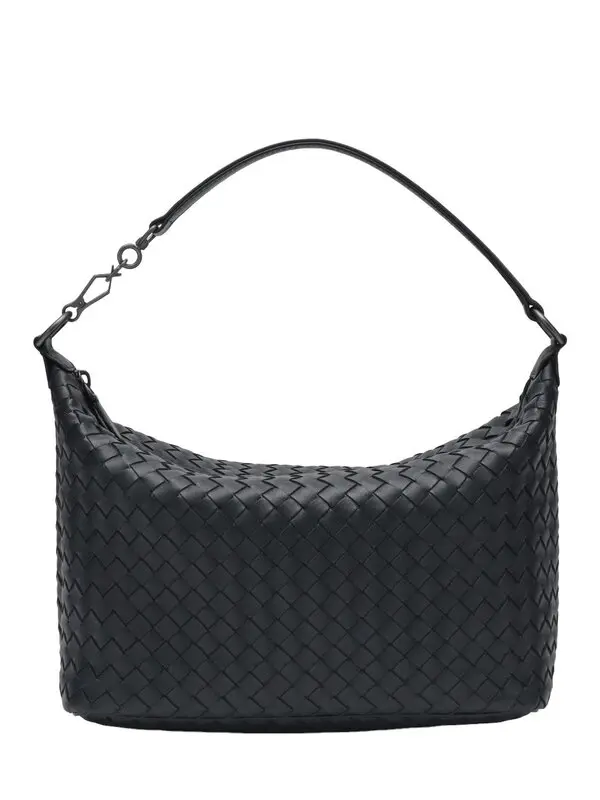Bottega Veneta Intrecciato Leather Top Handle Bag - Black