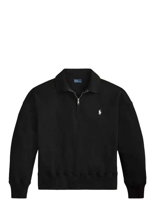 Polo Ralph Lauren Zip-up Collar Polo Shirt - Black