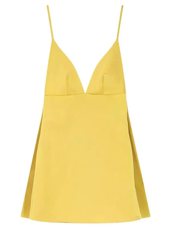 Elisabetta Franchi V-neck Strap Mini Dress - Yellow